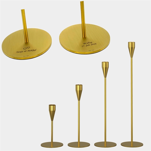 Piet Hein Venus Lysestage H 21 cm messing med Gravering