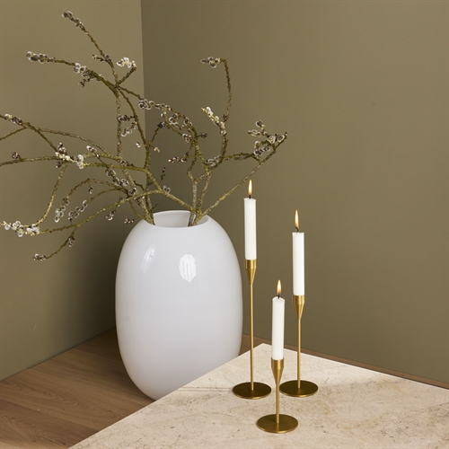 Piet Hein Venus Lysestage H 21 cm messing med Gravering